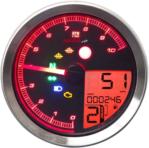 Koso Black Electronic Speedometer Tachometer Dyna Super Glide Custom 05 ...