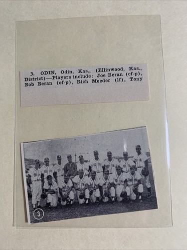 Odin Kansas Ellinwood District 1955 Baseball Team Picture | eBay