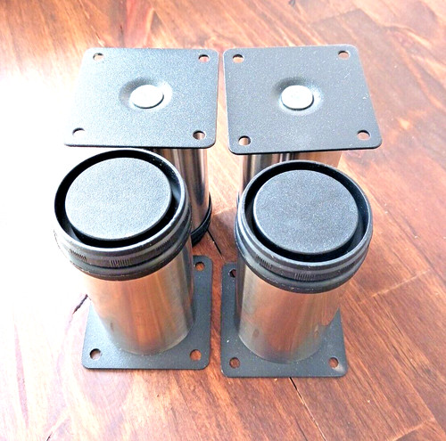 Stainless Steel Kitchen Adjustable Feet Round 2" Furniture Leg 4 Pack ...