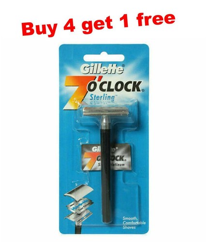 7 O'Clock Sterling DE (Double Edge) Safety Razor + 1 extra DE Blade ...