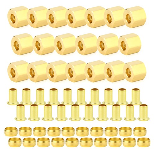 60PCS Brass Compression Fitting Kit, 1/2 Tube OD, Sleeve, Ferrules, Inserts | eBay