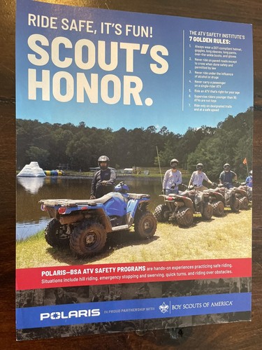 Print Ad Polaris 4 Four Wheeler ATV's Ride Safe It’s Fun Scouts Honor ...