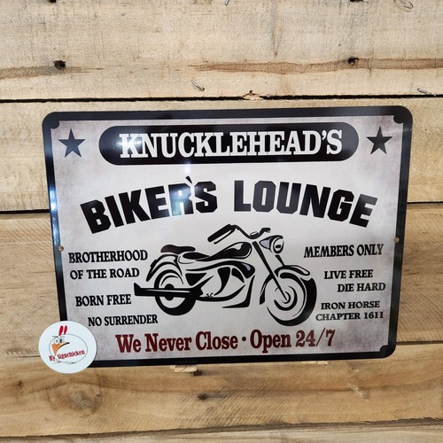 KNUCKLEHEADS BIKER'S LOUNGE sign, motorcycle, hog, Harley, biker ...