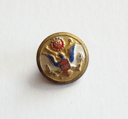 Vintage Red White Blue Military Metal Button | eBay
