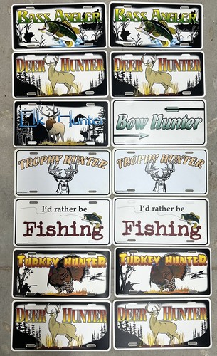 Hunting Fishing License Plates Plastic Novelty Plates Lot Of 14 Brand ...