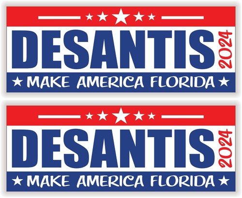 (2) DESANTIS 2024 Make America Florida Vinyl Bumper Stickers Car Window ...