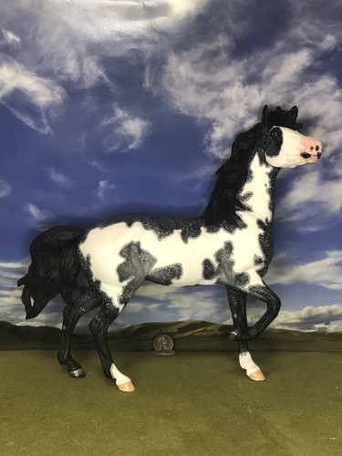 OOAK Breyer cm Custom Horse Mustang Mare by D.Williams*Black Roan Pinto ...