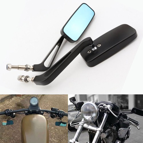 Motorcycle Black Rectangle Rearview Mirrors for Harley-V-Rod Bobber ...