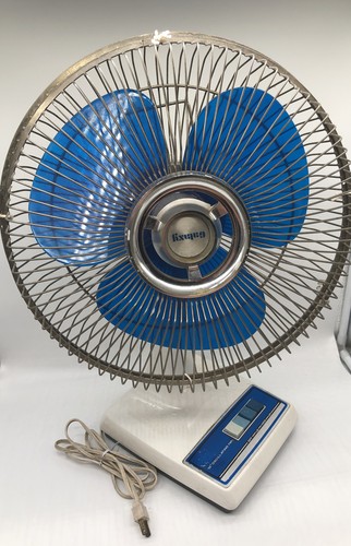 Vintage Retro Blue Galaxy 12" Oscillating 3 Speed Fan | eBay