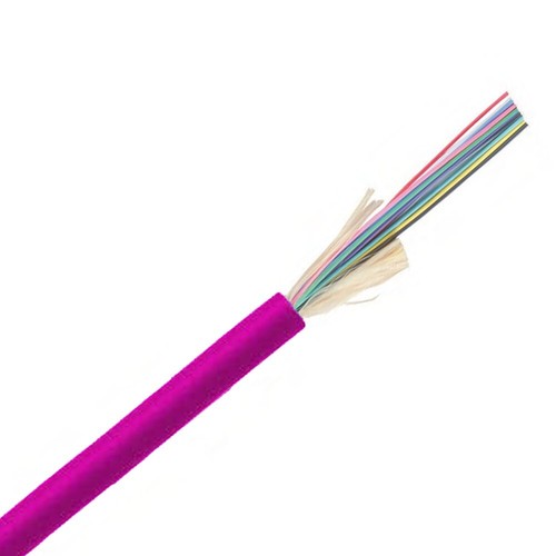 Indoor/Outdoor 12-Strand Multimode OM4 Fiber Optic Plenum Cable Magenta ...