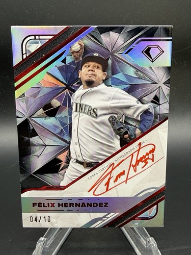 Felix Hernandez 2025 Topps Diamond Icons White Polychromatic Auto Red 4 ...
