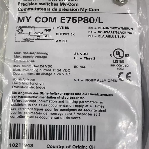 Baumer MY-COM E75P80 / L MY-COM E75P80/L Sensor | eBay