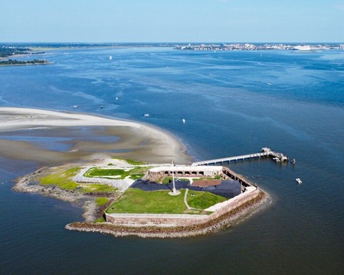 8x10 Color of the Aerial View of Fort Sumter in Charleston, South ...