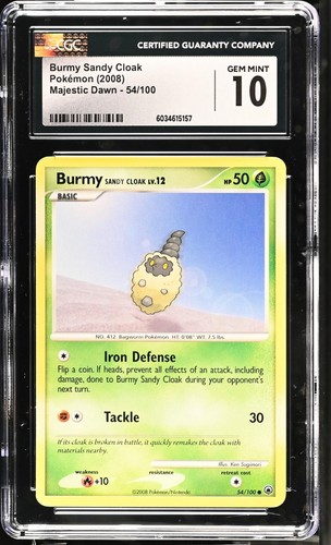 2008 Pokémon Majestic Dawn Burmy Sandy Cloak CGC 10 Gem Mint | eBay UK