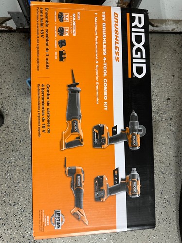 RIDGID R9225 18V Brushless Combo Kit with receipt 648846077130| eBay
