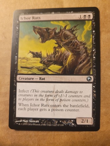 Ichor Rats Scars of Mirrodin MTG Magic (67/249) Infect Black LP BULK ...