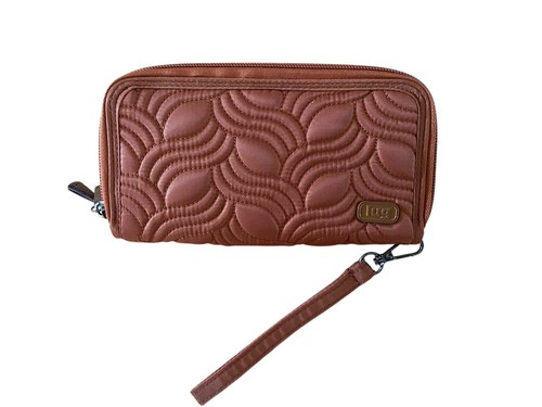 Lug Splits XL Wristlet RFID Wallet Copper Brown Quilted Accordian ...