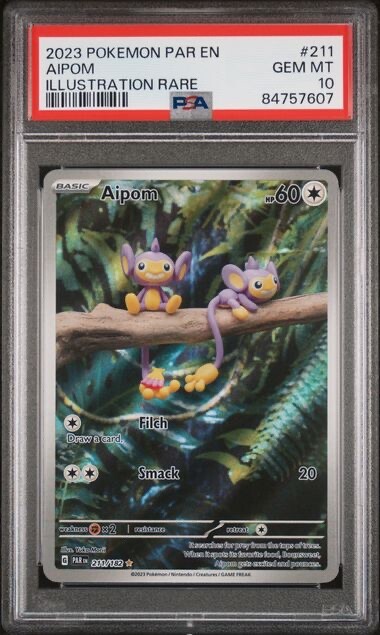 Aipom 2023 Scarlet & Violet: Paradox Rift #211/182 Illustration Rare ...