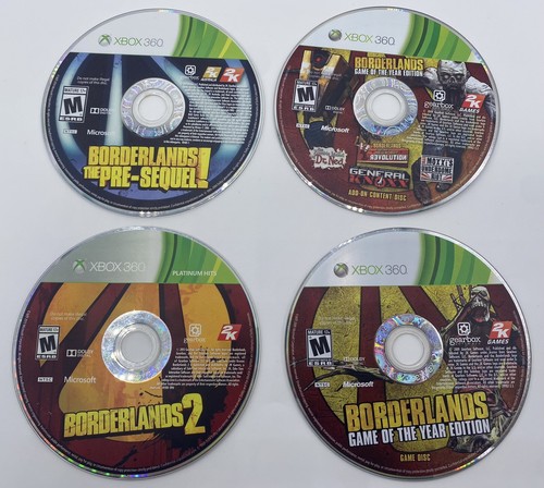 XBOX 360 VIDEO GAME LOT OF 4 DISC ONLY BORDERLANDS 2 & GOTY | eBay