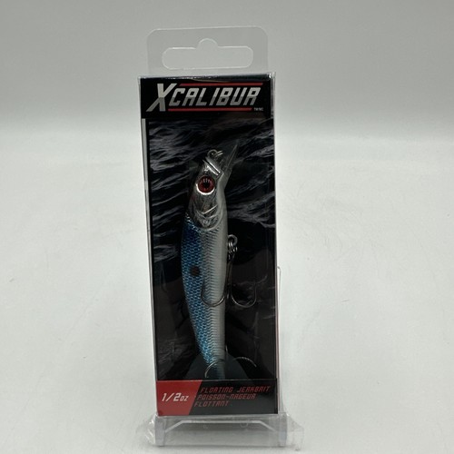 Xcalibur 1/2 Oz. Floating Jerkbait Fishing Lures Silver Blue XTRFJBL05 ...