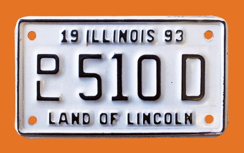 1993 ILLINOIS MOTORCYCLE CYCLE DLR LICENSE PLATE " DL 510 D " IL 93 | eBay