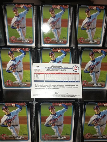 10 cards lot of 2024 Topps Series 1 #339 Logan Allen Cleveland ...