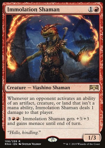 MTG Magic the Gathering Immolation Shaman (106/296) Ravnica Allegiance LP | eBay