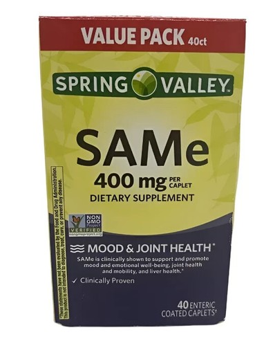 Spring Valley SAMe Dietary Supplement Value Pack 400 mg 40 Caplets Exp ...