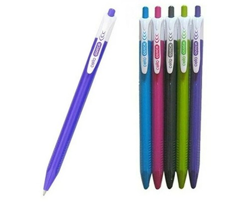 10x Cello Quick Click Ball Pen Blue 0.7mm For Smooth Writing Attractive ...