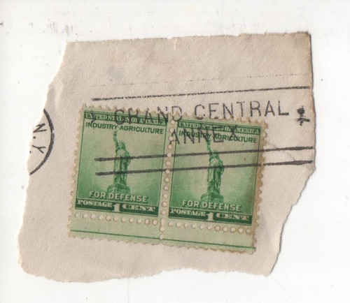 Lot used U. S. DEFENSE precan. stamp-1 C cent DEFENSE Grand Central ...