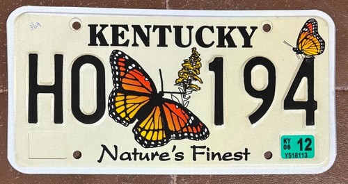 Kentucky 2006 NATURE'S FINEST BUTTERFLY GRAPHIC License Plate # HO 194 ...