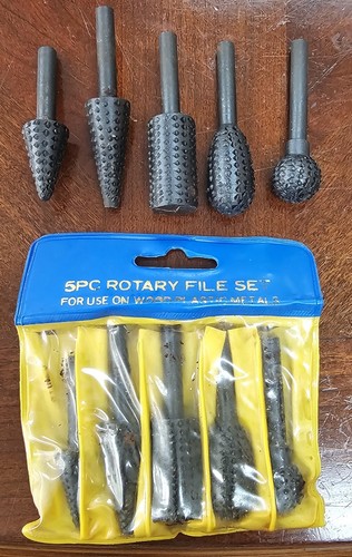 5 PCS 1/4'' Woodworking Tool Kit File Rotary Drill Bit Set Cutting Rasp ...
