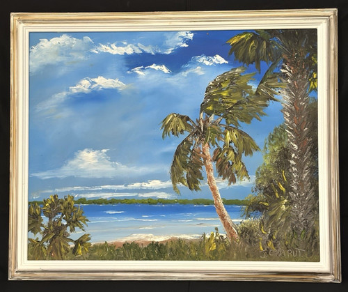 JERRY CHAPUT (FL LISTED ARTIST) HIGHWAYMEN STYLE OIL ON BOARD IN NICE ...