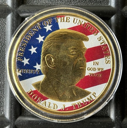 Donald Trump 2020 Gold Coin w/case - US Flag | eBay