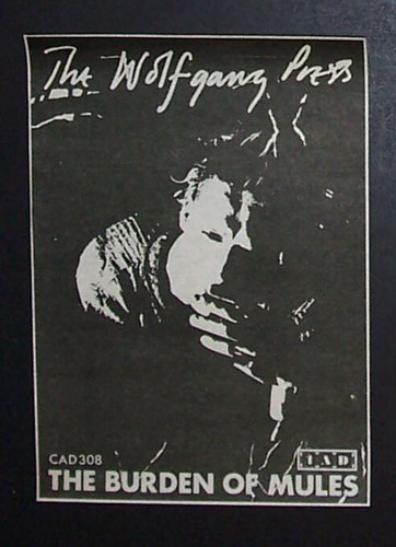 Wolfgang Press The Burden Of Mules (4AD) 1983 Small Poster Type Ad ...