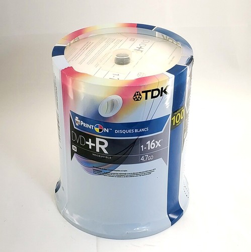 DVD+R TDK PRINTABLE 16x 4.7GB 100 Pack Spindle | eBay
