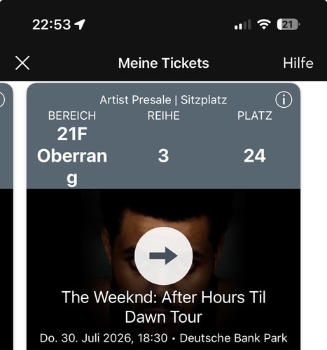 1x Tickets The Weeknd After Hours Tour Frankfurt 30.07.2026 | eBay