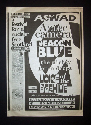 Aztec Camera Aswad Voice Of The Beehive Scotland Concert 1988 Poster ...