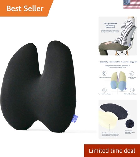 Extra Dense Lumbar Pillow - Patented Ergonomic Multi-Region Firm Back ...