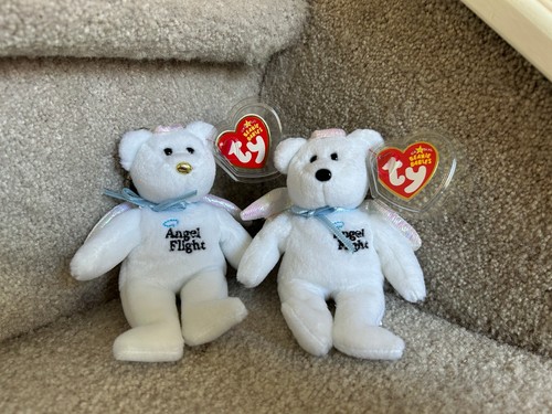 Set of 2 Retired Ty Beanie Babies Angel Flight Key Clips Alpha and ...