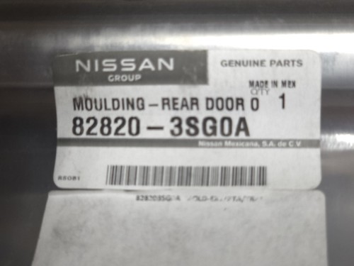 Genuine OEM Nissan 82820-3SG0A Passenger RH Rear Door Belt Molding 13 ...