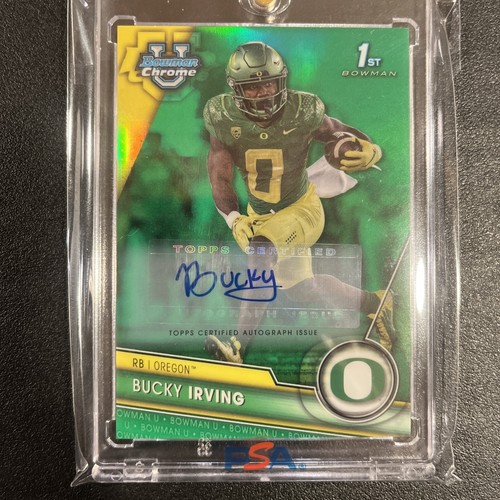 2023 Bowman U Football Bucky Irving Green Refractor Autograph /99 Color ...