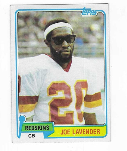 1981 TOPPS JOE LAVENDER #474 WASHINGTON REDSKINS | eBay