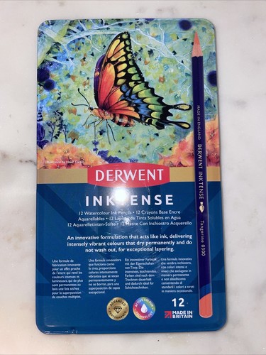 * NEW * Derwent Inktense Colored Pencils * Artist Tin of 12 * Factory ...