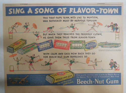 Beech-Nut Gum Ad: Sing A Song Of Flavor-Town from 1930's Size 11 x 15 ...