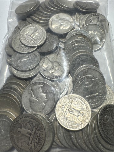 Washington Quarters $20 Face Value 90% Silver Roll 80 Coin Bulk Lot ...