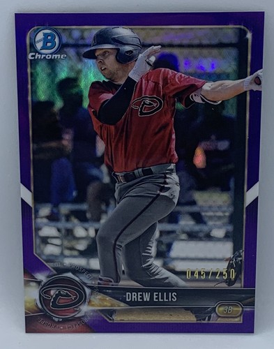 2018 Bowman Chrome Drew Ellis Diamondbacks BDC-21 Purple Refractor 45/ ...
