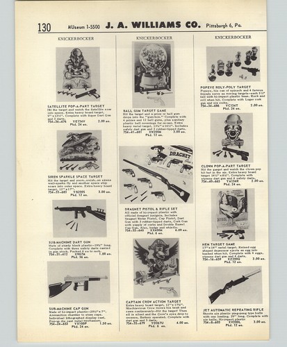 1958 PAPER AD 2 Sided Knickerbocker Toy Machine Gun Dragnet Guns ...