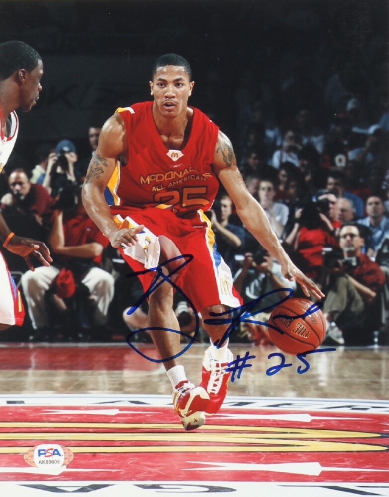 Derrick Rose Autographed Memorabilia | Signed Photo, Jersey ...