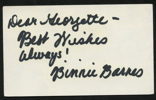 Binnie Barnes d1998 signed autograph auto 3x5 Cut English Actress in ...